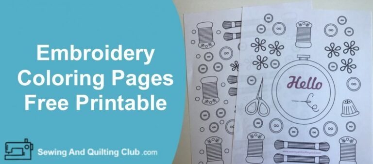 Embroidery Coloring Pages (FREE Printable)